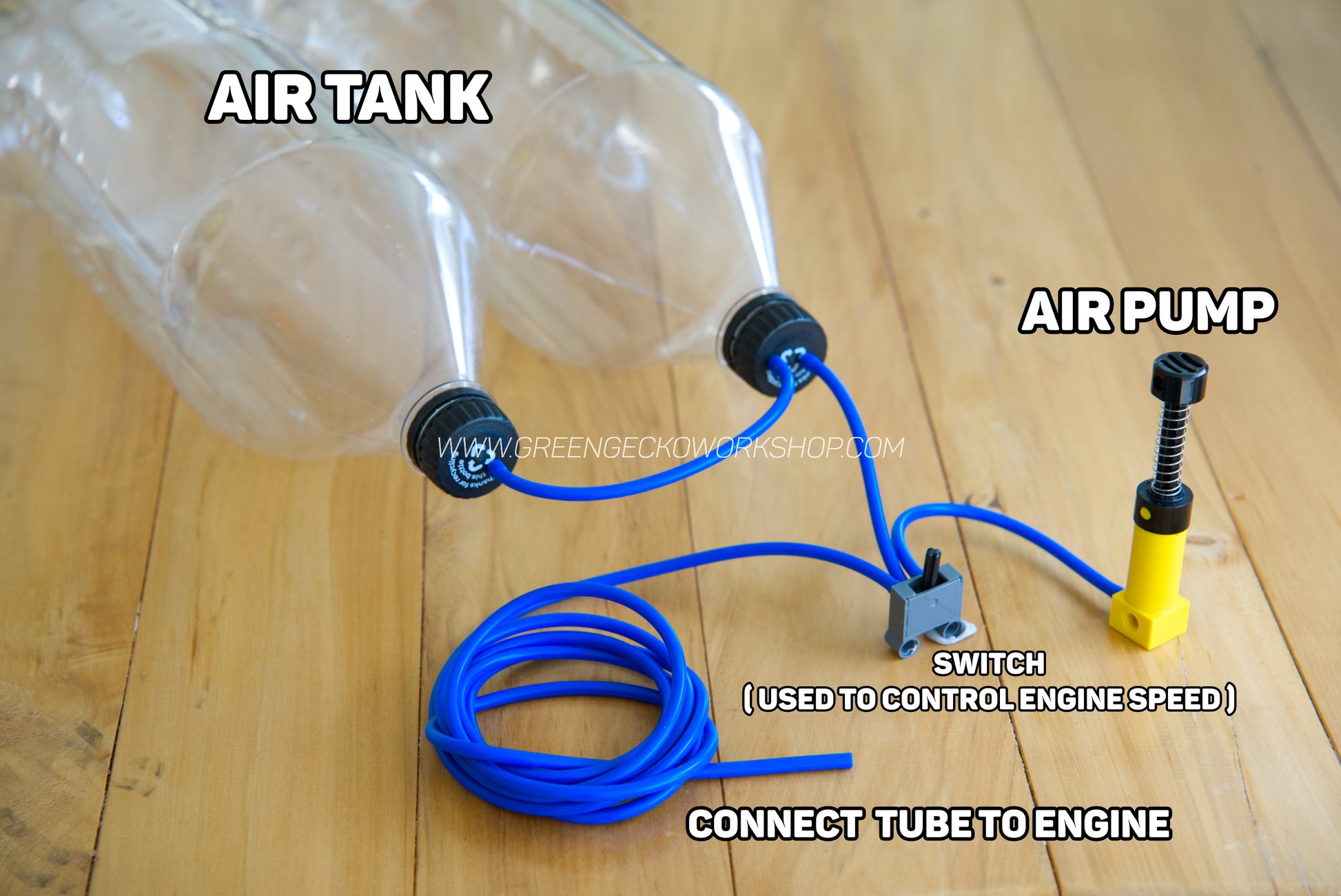 Soda Bottle Air Tank Kit - Power your Lego Pneumatic Engine! – Green ...